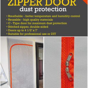 Breathable Professional Zipper Door, Dust Protection Wall, Zip Barrier Dust Containment, Heavy-Duty Construction Access Door, Plastic Sheeting Temporary Door, Zip Barrier Room Seal, Reusable Doorway