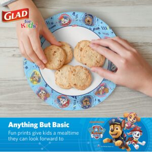 Glad for Kids Paw Patrol Paper Plates, 20 Count, 8.5 Inches | Disposable Paw Patrol Plates for Kids | Heavy Duty Disposable Soak Proof Microwavable Paper Plates for All Occasions