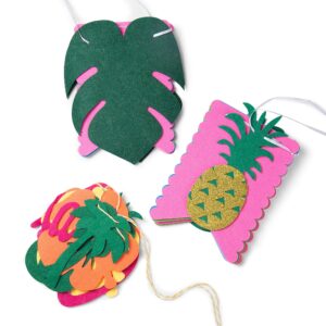 LOVENJOY Hawaiian Luau Birthday Party Decoration Kit, Pre-Strung Banners, Large