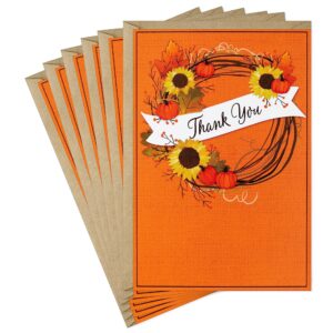 hallmark pack of thanksgiving cards, rustic wreath (6 cards with envelopes)