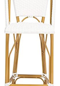 SAFAVIEH PAT4008C Outdoor Collection Ford White French Bistro 30-inch Bstro Bar Stool