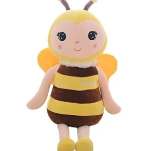 BABOLI Emotional Support Bee Stuffed Animal with Smile Face and Yellow Wings Soft Plush Fuzzy Bumblebee Toy Pillow Pretty Sweet Gifts for Honey Kids or Stuff Collection 12 Inches