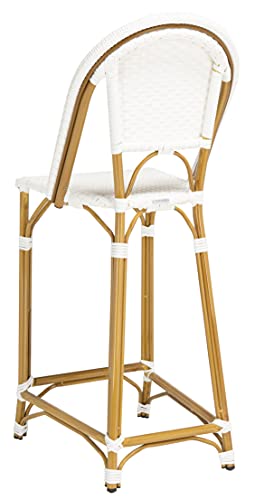 Safavieh PAT4038C Outdoor Collection Zaid White Stackable 30-inch Bar Stool