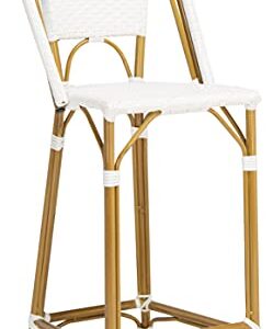 Safavieh PAT4038C Outdoor Collection Zaid White Stackable 30-inch Bar Stool