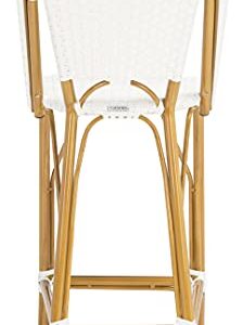 SAFAVIEH PAT4008C Outdoor Collection Ford White French Bistro 30-inch Bstro Bar Stool