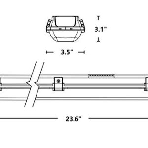 NICOR Lighting VT3(v2) Series 2ft LED Vaportite, 4000K (VT3202SUNV40)