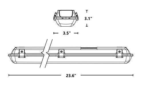 NICOR Lighting VT3(v2) Series 2ft LED Vaportite, 4000K (VT3202SUNV40)