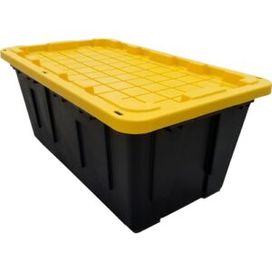 centrex 40gtbxltcb tough box black 40 gallon tote with yellow lid