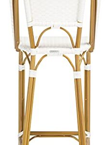 Safavieh PAT4038C Outdoor Collection Zaid White Stackable 30-inch Bar Stool