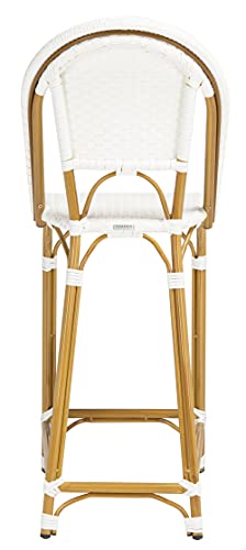 Safavieh PAT4038C Outdoor Collection Zaid White Stackable 30-inch Bar Stool