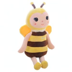 BABOLI Emotional Support Bee Stuffed Animal with Smile Face and Yellow Wings Soft Plush Fuzzy Bumblebee Toy Pillow Pretty Sweet Gifts for Honey Kids or Stuff Collection 12 Inches