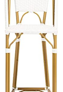 Safavieh PAT4038C Outdoor Collection Zaid White Stackable 30-inch Bar Stool