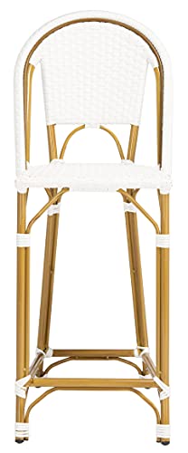 Safavieh PAT4038C Outdoor Collection Zaid White Stackable 30-inch Bar Stool