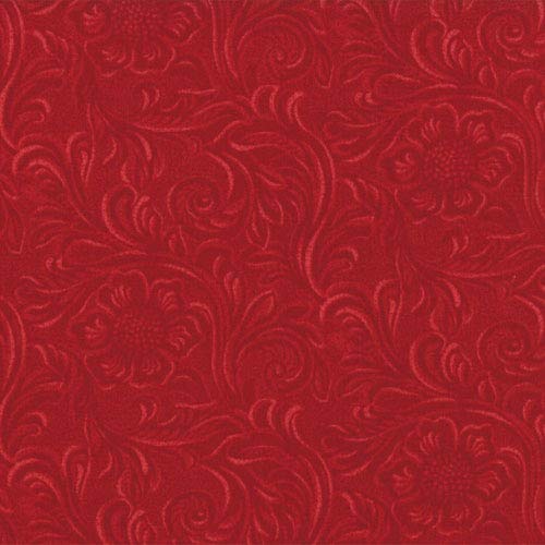 Tooled Leather-Look, Red, Fabric, 100% Cotton, Western Basics, South Western, Sara Khammash, Moda, 11216-11, by The Yard