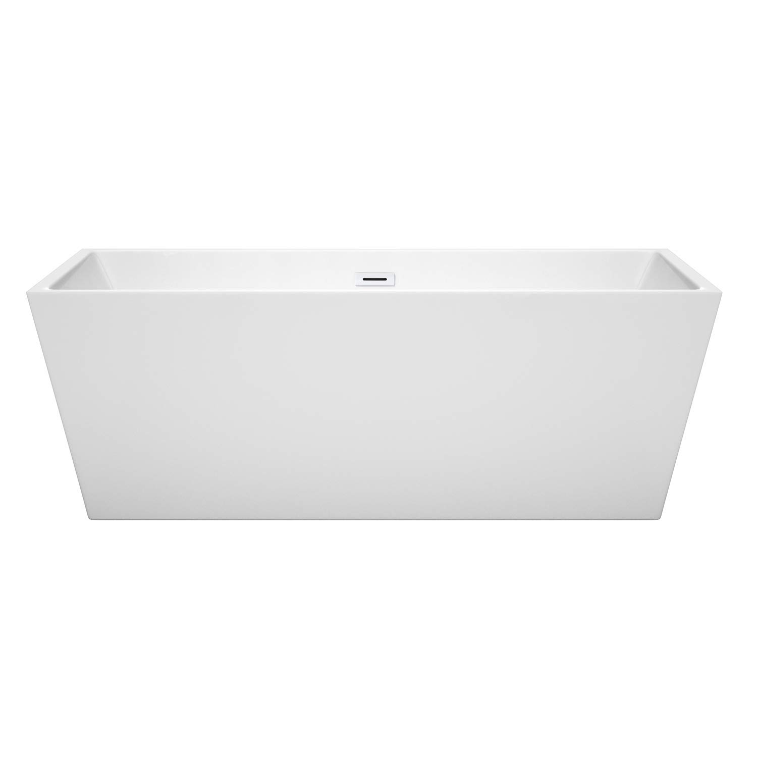 Sara 67 Inch Freestanding Bathtub in White with Shiny White Drain and Overflow Trim