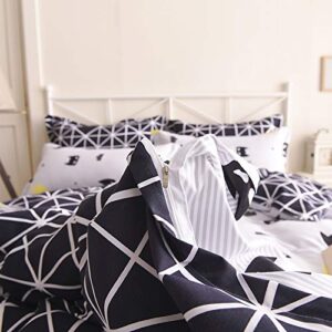 Vanson Black Bed Pillowcase Duvet Cover Quilt Cover Set 3D Print Decoration 3 Pieces Set Queen Size