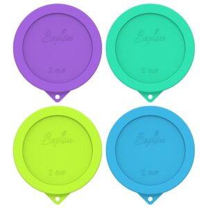 sophico 2 cup round silicone storage cover lids replacement for pyrex 7200-pc and anchor hocking glass bowls (container not included) | mix-4 pack |