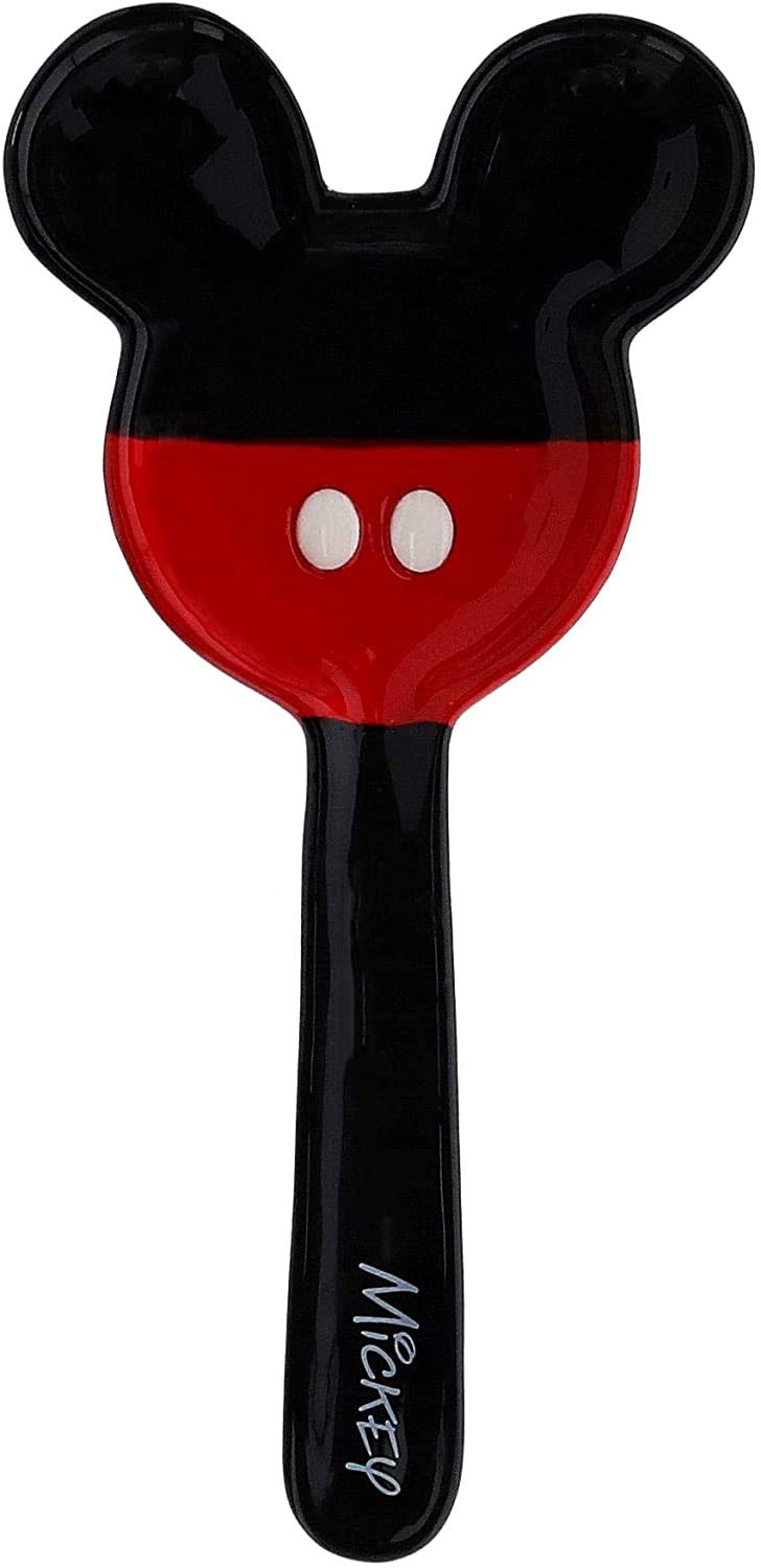 Disney Mickey Mouse Pant and Minnie Mouse Bow Ears Figural Spoon Rest Ceramic Set of 2