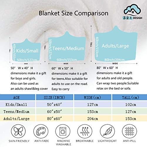 321DESIGN Ramen Noodles Beef Flavor Noodle Soup Wearable Blanket Fleece Hooded Robe Cloak Throw Quilt Poncho Microfiber Sherpa Plush Warm Wrap Multiple-Size Cape Kids Size 50 x 40 Inch