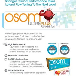 Sekisui Diagnostics Osom Ultra Plus Flu A&B Test Kit, 25 tests plus 2 additional tests for external QC