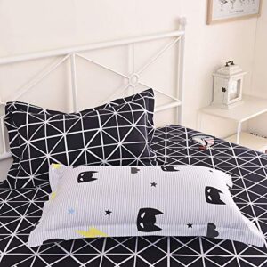 Vanson Black Bed Pillowcase Duvet Cover Quilt Cover Set 3D Print Decoration 3 Pieces Set Queen Size