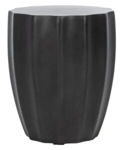 safavieh outdoor jaslyn black modern concrete round accent table