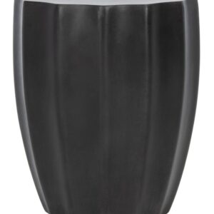 SAFAVIEH Outdoor Jaslyn Black Modern Concrete Round Accent Table