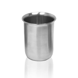 edu-labs stainless steel beaker with rim - low-form beakers for science - industrial-grade chemistry lab equipment, high heat tolerance - scientific laboratory supplies for liquids & solids - 2000ml