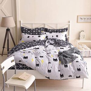 Vanson Black Bed Pillowcase Duvet Cover Quilt Cover Set 3D Print Decoration 3 Pieces Set Queen Size