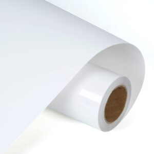 renlitong white htv iron on vinyl 12inch by 10ft roll htv heat transfer vinyl for t-shirt htv vinyl rolls for all cutter machine - easy to cut & weed for heat vinyl design