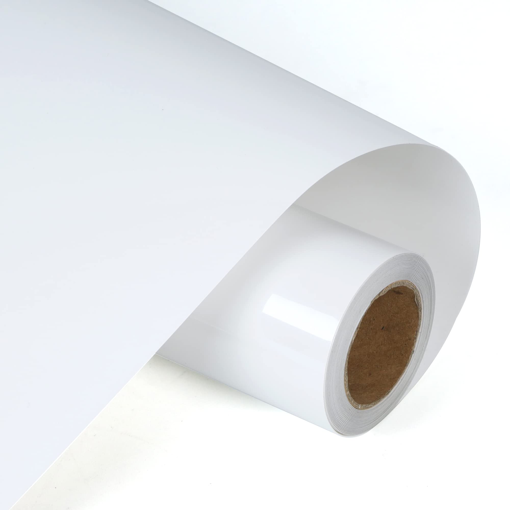 RENLITONG White HTV Iron on Vinyl 12Inch by 10ft Roll HTV Heat Transfer Vinyl for T-Shirt HTV Vinyl Rolls for All Cutter Machine - Easy to Cut & Weed for Heat Vinyl Design