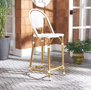 safavieh pat4038c outdoor collection zaid white stackable 30-inch bar stool