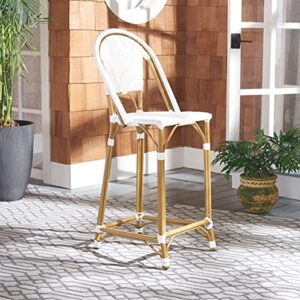 Safavieh PAT4038C Outdoor Collection Zaid White Stackable 30-inch Bar Stool