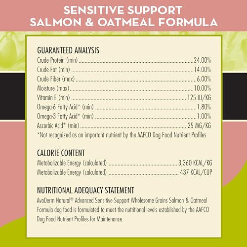 AvoDerm Advanced Sensitive Support Wholesome Grains Salmon & Oatmeal Formula, 4lb bag