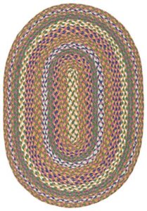 safavieh cape cod collection area rug - 6' x 9' oval, green & pink, handmade braided jute, ideal for high traffic areas in living room, bedroom (cap241y)