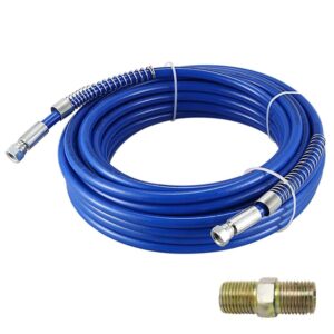 willbebest 50ft 1/4" airless paint spray hose sprayer light flexible fiber tube 3300psi working pressure, burst pressure up to 8500 psi (15 meter)