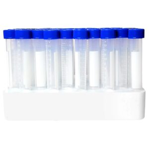 15 ml conical centrifuge tube with conical bottom, leakproof screw caps, sterile, polypropylene (pp), rack packed (pack of 50)