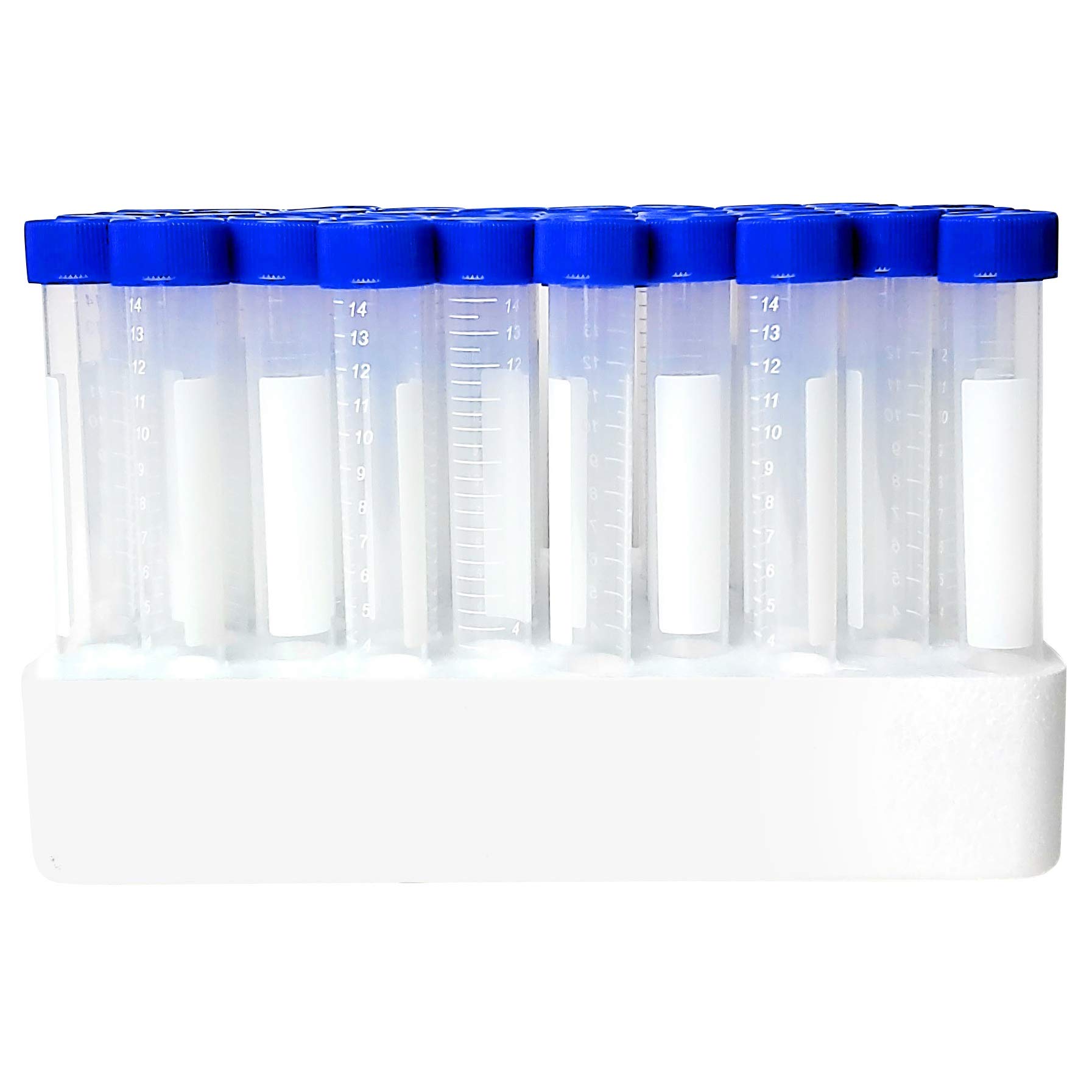 15 ml Conical Centrifuge Tube with Conical Bottom, Leakproof Screw Caps, Sterile, Polypropylene (PP), Rack Packed (Pack of 50)