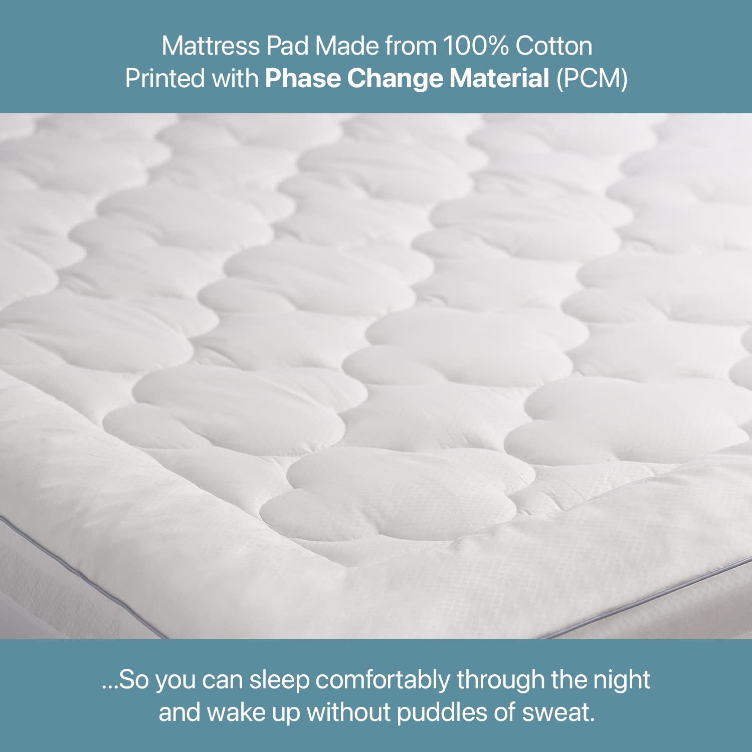 Allied Home Cooling Mattress Topper - 250 TC, 100% Cotton Mattress Cover, Thick Mattress Topper - Cotton Mattress Pad, Down Alternative Mattress Topper - Full, 54” x 75” x 1”