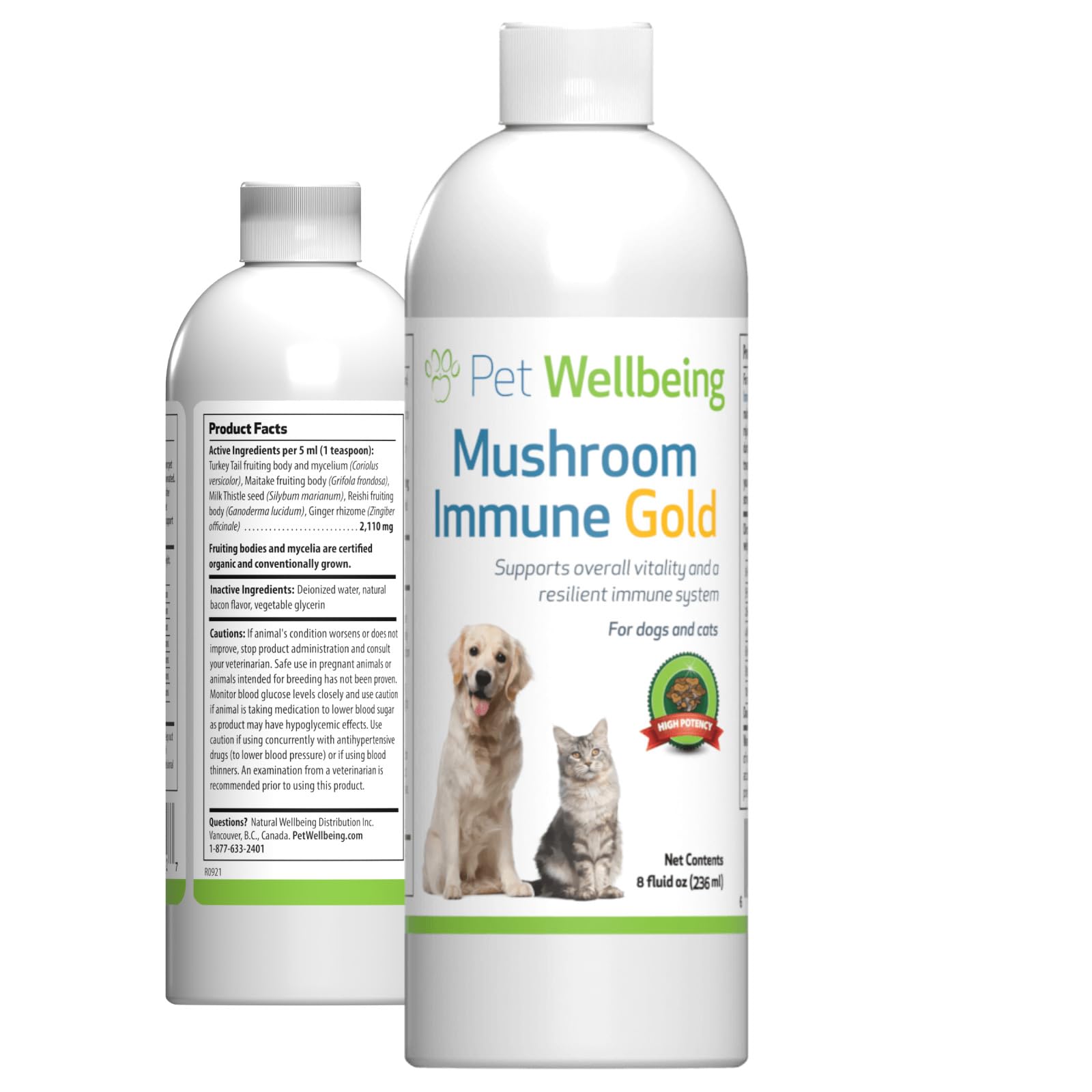 Pet Wellbeing More Mushrooms Kit for Dogs - Immune System Support and Antioxidant Protection - Vet-Formulated with Turkey Tail, Reishi, Maitake, Astragalus