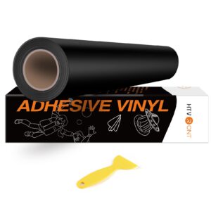 htvront black permanent vinyl, black adhesive vinyl for cricut - 12" x 40 ft black vinyl roll for cricut, silhouette, cameo cutters, signs, scrapbooking, craft, die cutters