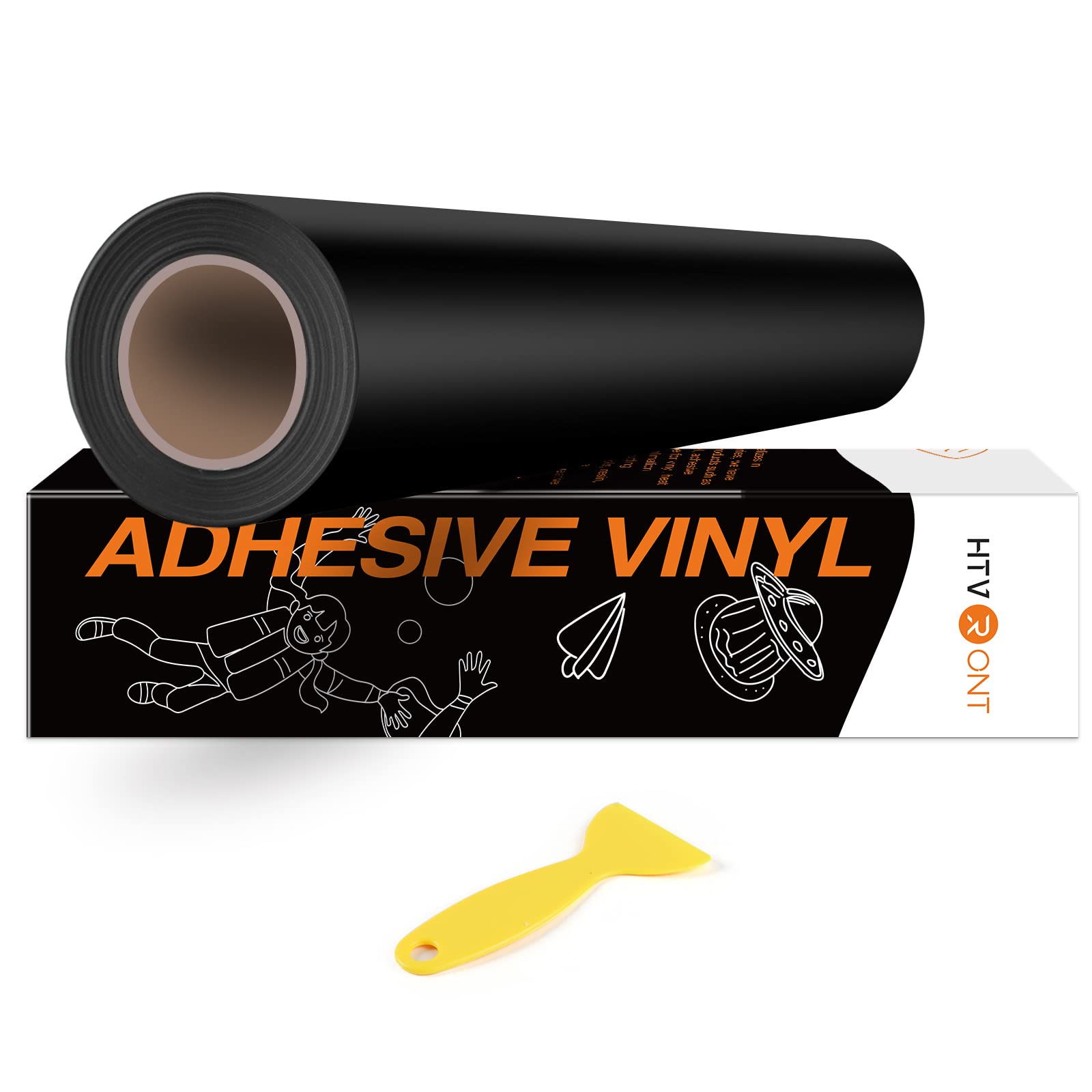 HTVRONT Black Permanent Vinyl, Black Adhesive Vinyl for Cricut - 12" x 40 FT Black Vinyl Roll for Cricut, Silhouette, Cameo Cutters, Signs, Scrapbooking, Craft, Die Cutters