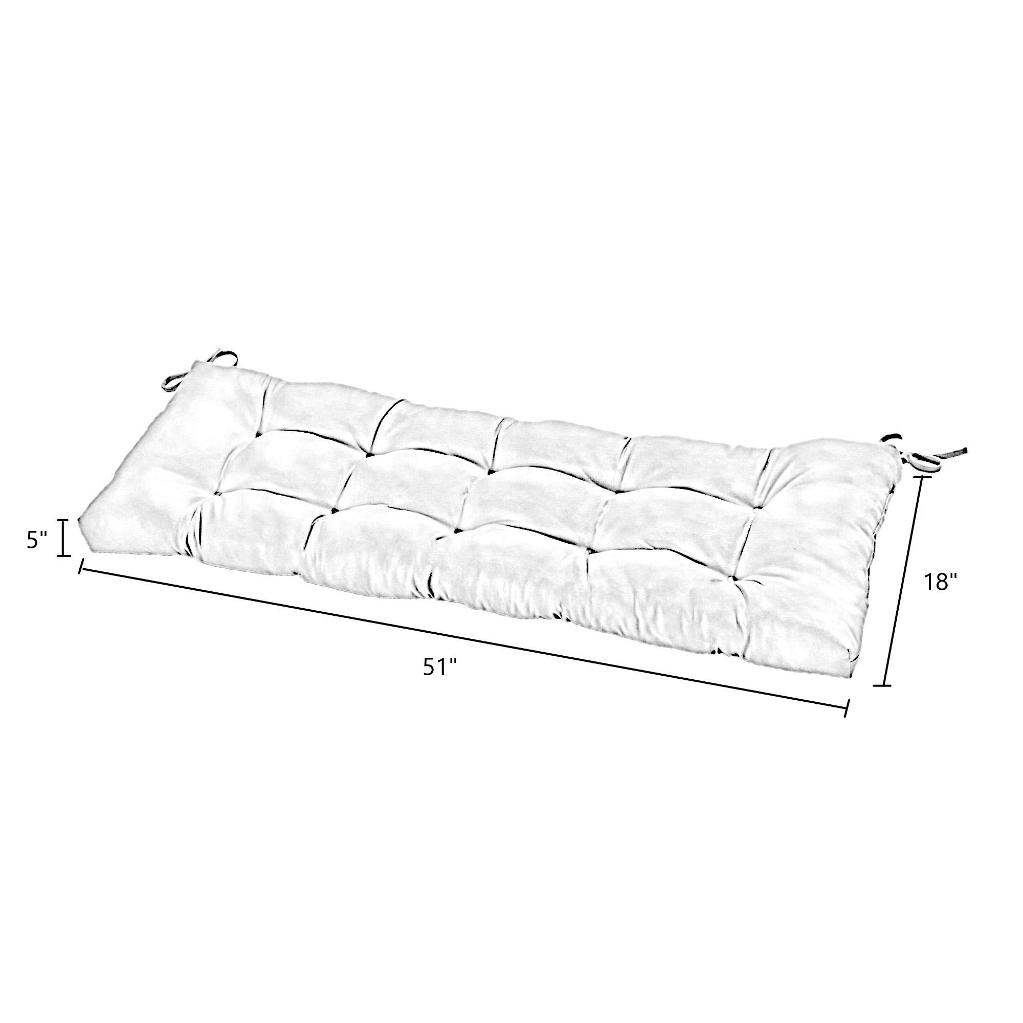 Greendale Home Fashions Outdoor 51x18-inch Bench Cushion, Set of 1, Tropical White