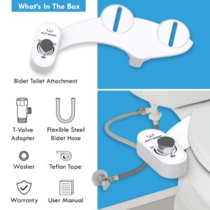 BUTT BUDDY Duo (2 Pack) - Bidet Toilet Seat Attachment & Fresh Water Sprayer (Easy to Install, Dual-Nozzle Cleaning, Non-Electric, Sanitary Bathroom)