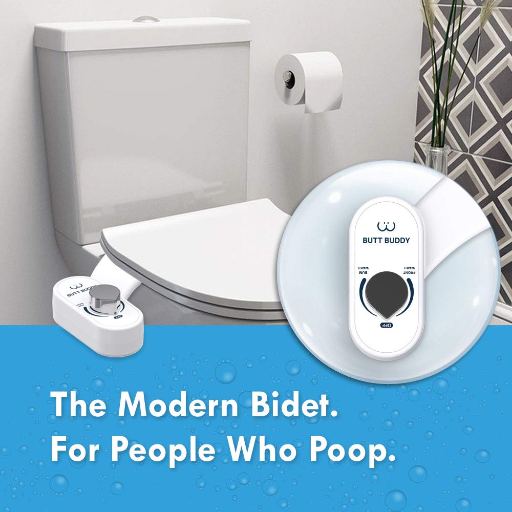 BUTT BUDDY Duo (2 Pack) - Bidet Toilet Seat Attachment & Fresh Water Sprayer (Easy to Install, Dual-Nozzle Cleaning, Non-Electric, Sanitary Bathroom)