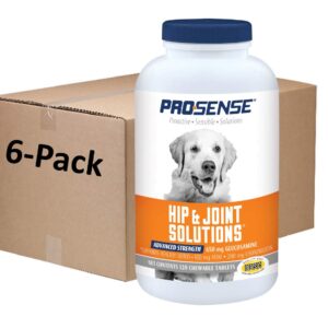 ProSense Advanced Strength for Dogs Glucosamine Chew Tablets, Hip and Joint Solutions (1 CASE of 6 Individual Packs of 120 Count)