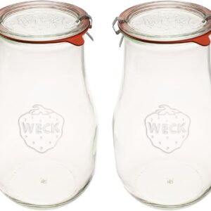 Weck Jars Tulip 2.5 Liter - Sour Dough Starter Jars - Large Glass Jars for Sourdough - Starter Jar with Glass Lid - Suitable for Canning & Storage