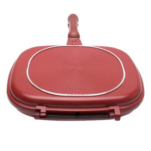 Square Double Sided Frying Pan, Kitchen Non-stick Baking Pancake Pan Omelette Trays, Indoor/Outdoor Camping Sandwich Toaster Grill, Cooks Toasties, Breakfast and More