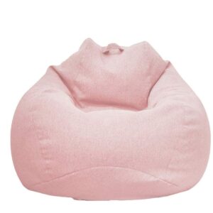 stuffed animal storage bean bag cover (no filler) extra soft beanbag seat chair covers-cotton linen memory foam beanbag replacement cover for adults children without filling