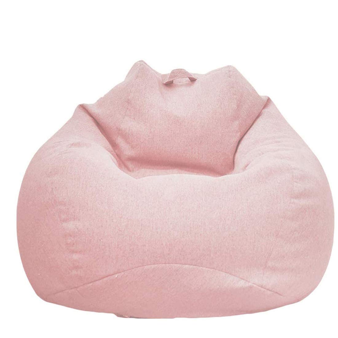 Stuffed Animal Storage Bean Bag Cover (No Filler) Extra Soft Beanbag Seat Chair Covers-Cotton Linen Memory Foam Beanbag Replacement Cover for Adults Children without Filling